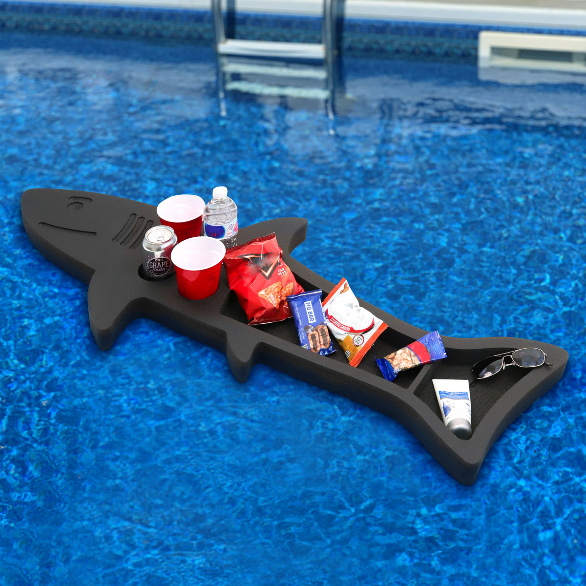 Floating Shark Lounging Pool Float 70" Long – PolarWhale.com