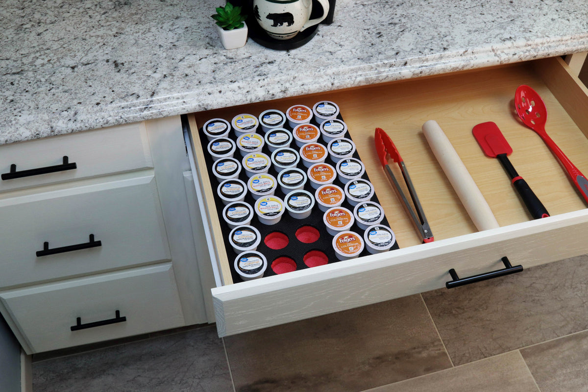Coffee Red and Black Pod Storage Deluxe Organizer Tray Drawer Insert W ...