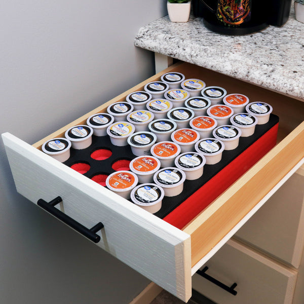 Coffee Red and Black Pod Storage Deluxe Organizer Tray Drawer Insert W ...