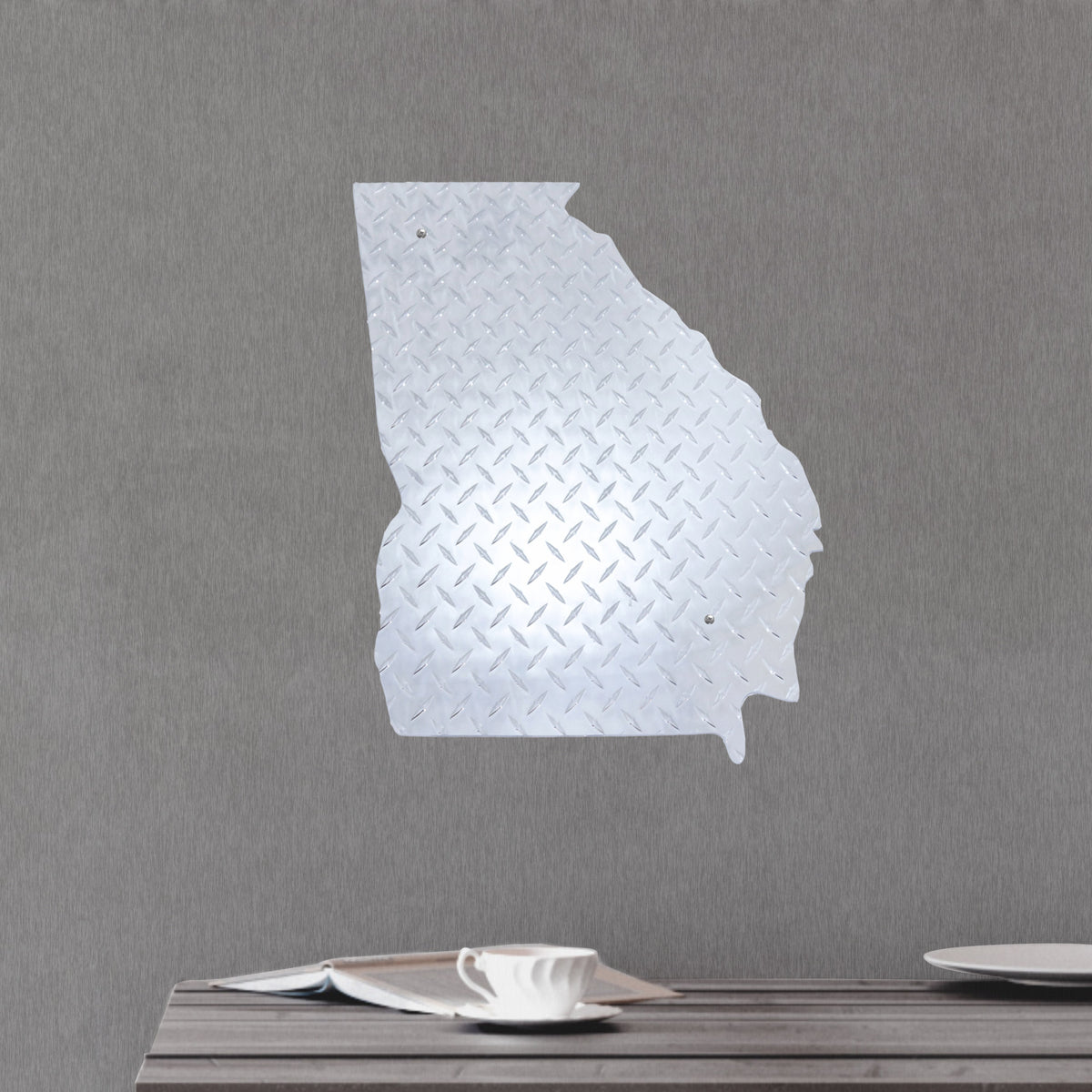 Georgia State Hanging Metal Wall Decor Durable Polished Aluminum Diamo ...